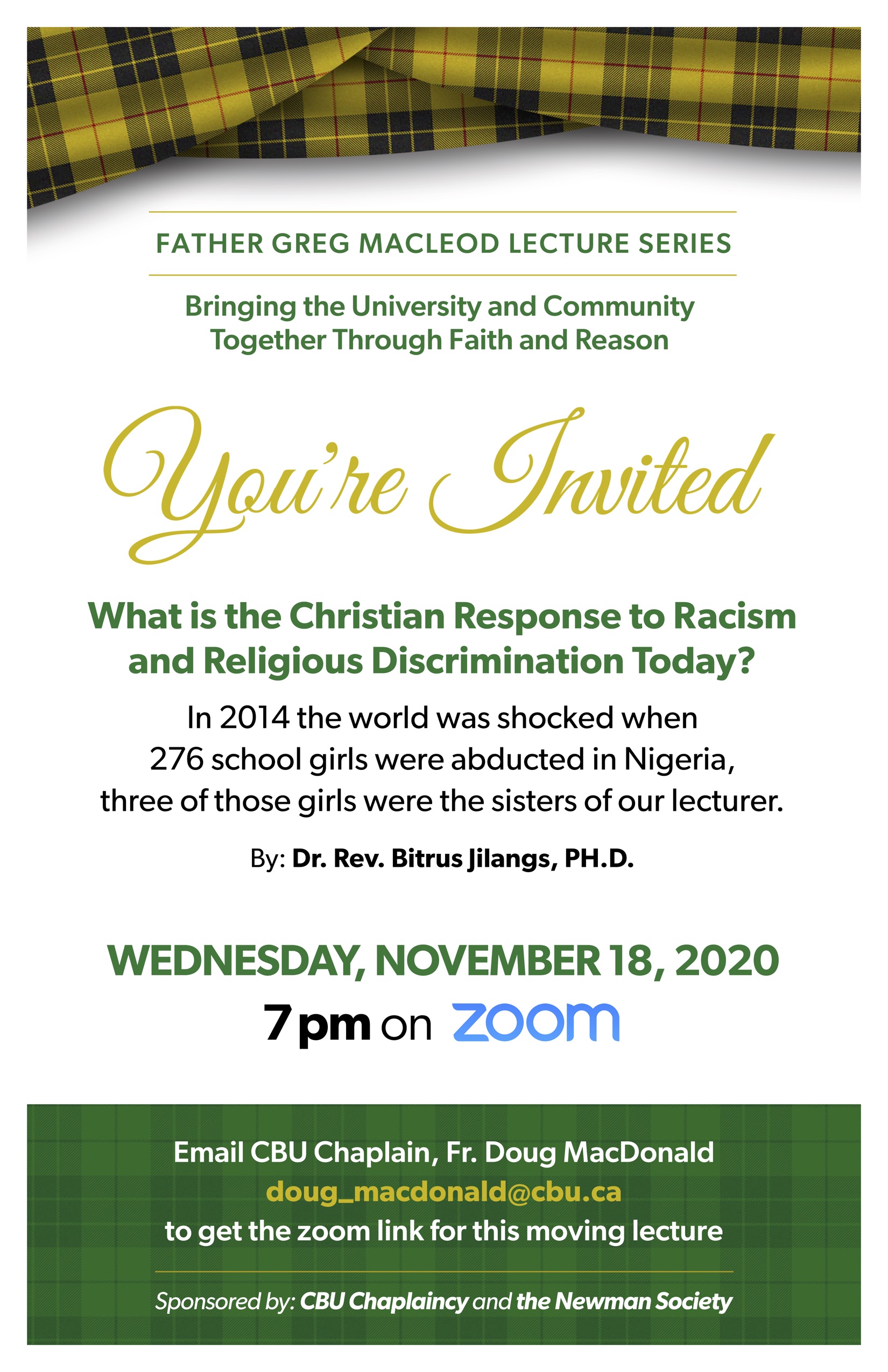 Father Greg MacLeod Lecture Series - Cape Breton University : Cape ...