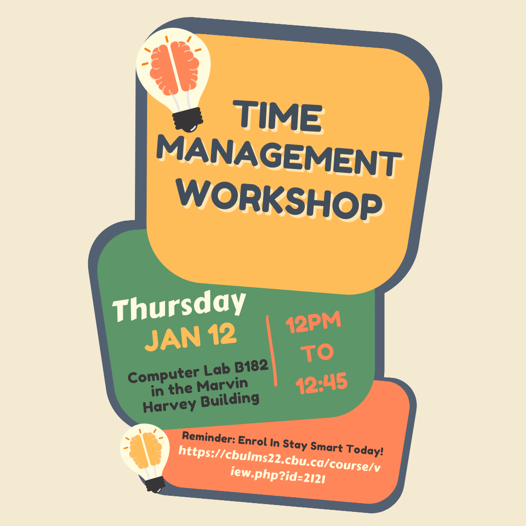 Time Management Workshop (CBU Campus) - Cape Breton University : Cape ...